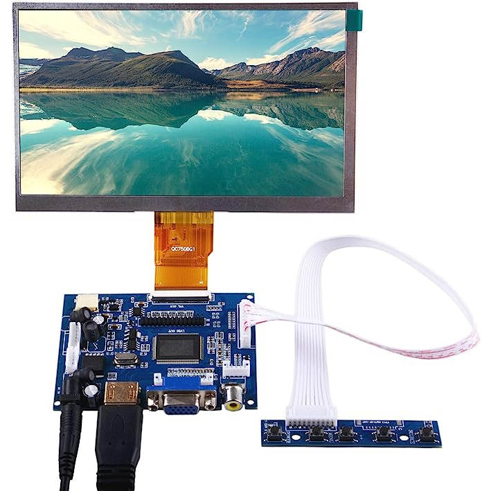 52Pi 7 inch 1024 x 600 HDMI Screen LCD Display with Driver Board ...