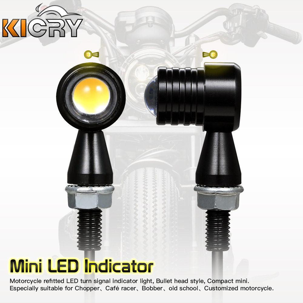 KICRY Motorcycle Mini Vintage LED Turn Signals Blinker Light Indicator ...