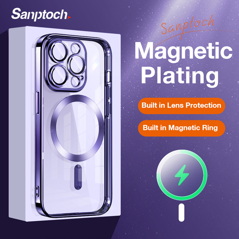 Sanptoch For Magnetic Palting Phone Case For iPhone 14 13 12 Pro Max ...
