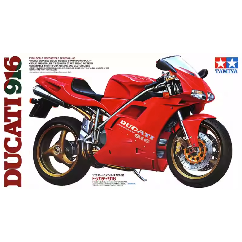 Tamiya 14068 1/12 Scale Motorcycle Model building Kit Ducati 916 Super ...