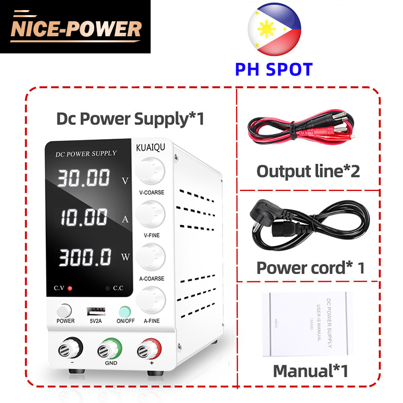 30V 10A DC Power Supply Adjustable Digit Display Mini Laboratory Power ...