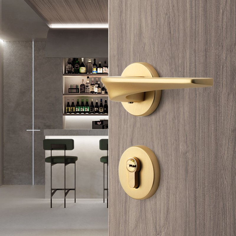 Modern Door Handle With Lock Kitchen Bedroom Bathroom Room Office Hotel ...