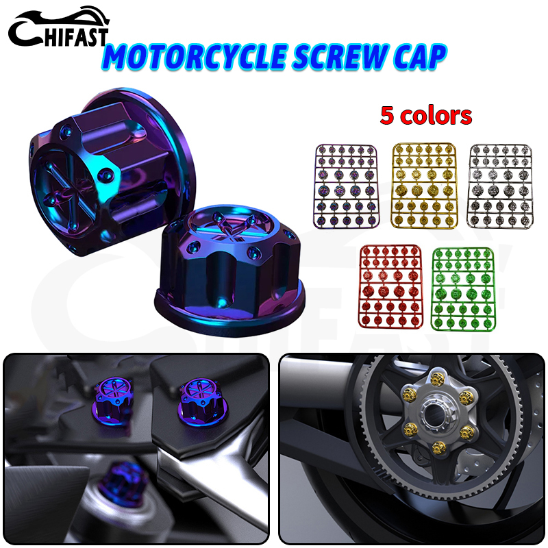 HIFAST Bolt Cap Crew Nut Screw Cap Universal 30Pcs Motorcycle Screw cap ...