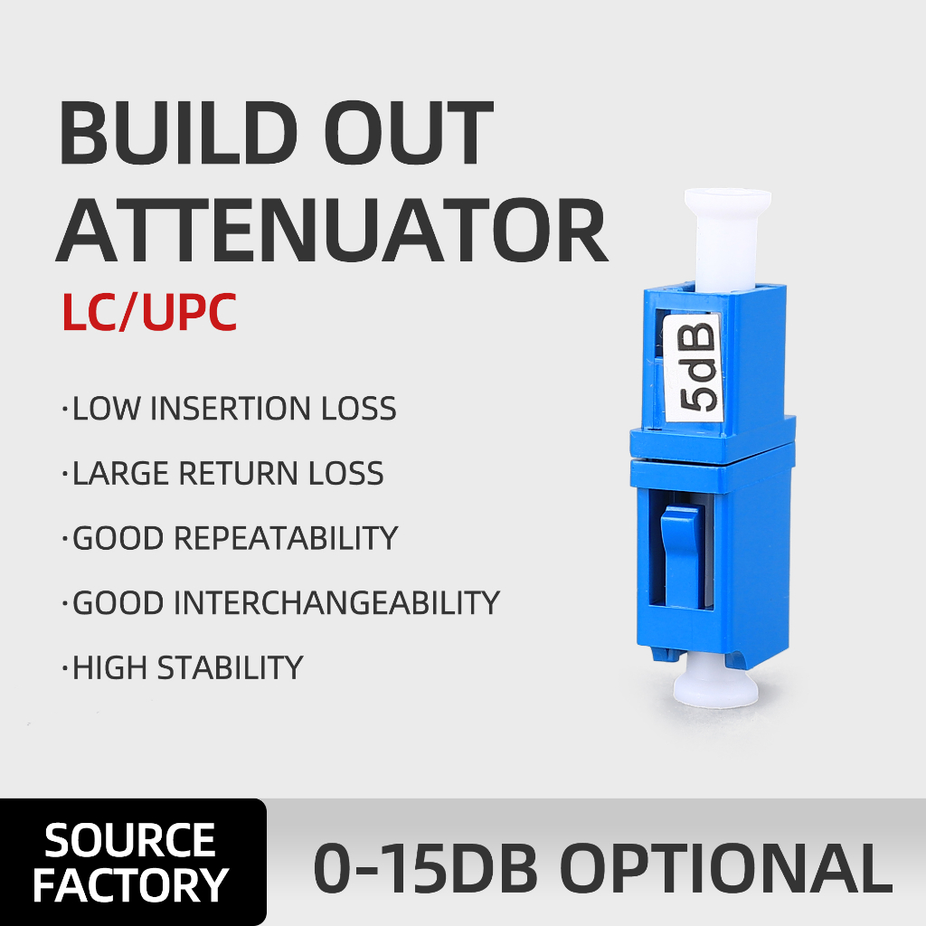 2/5PCS SC/FC/LC UPC Fiber Optic Attenuator Single-mode Fiber Optic Flange Coupler Connector 3DB ...