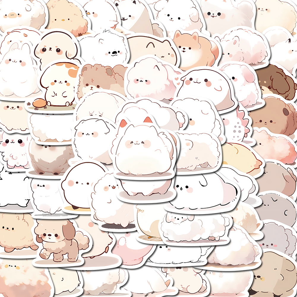 100pcs Cute Animal Cartoon Stickers Exquisite DIY Hand Ledger Phone ...