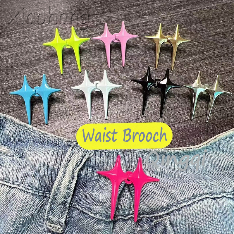 1Pair Y2K Style Detachable Buttons Fixed Snap Fastener Pants Brooch Pin ...