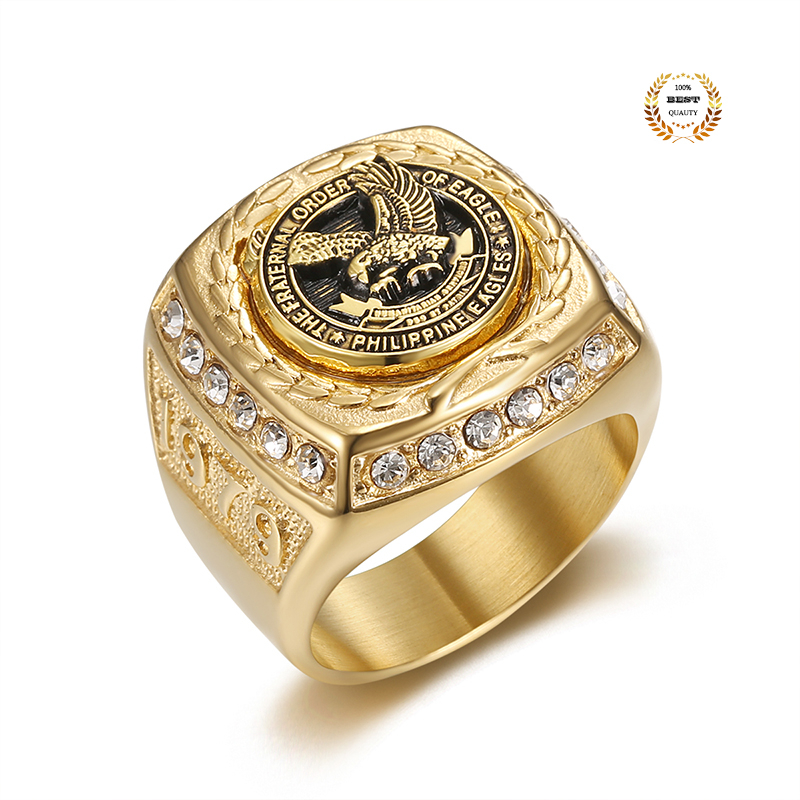 Fashion 18k Gold Plating Diamond Eagle Ring New Style TFOE Ring KUYA ...