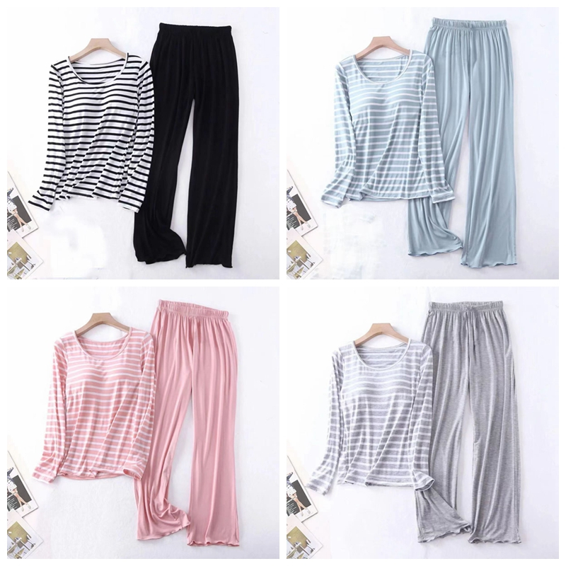 M-4XL Plus Size With Padded pajama terno for woman Summer Thin Long ...
