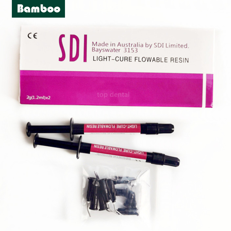 2PCS/BOX Set Dental SDI Light Cure Flowable Composite Resin Flow Curing with Tips A1 A2 A3 A3.5 ...