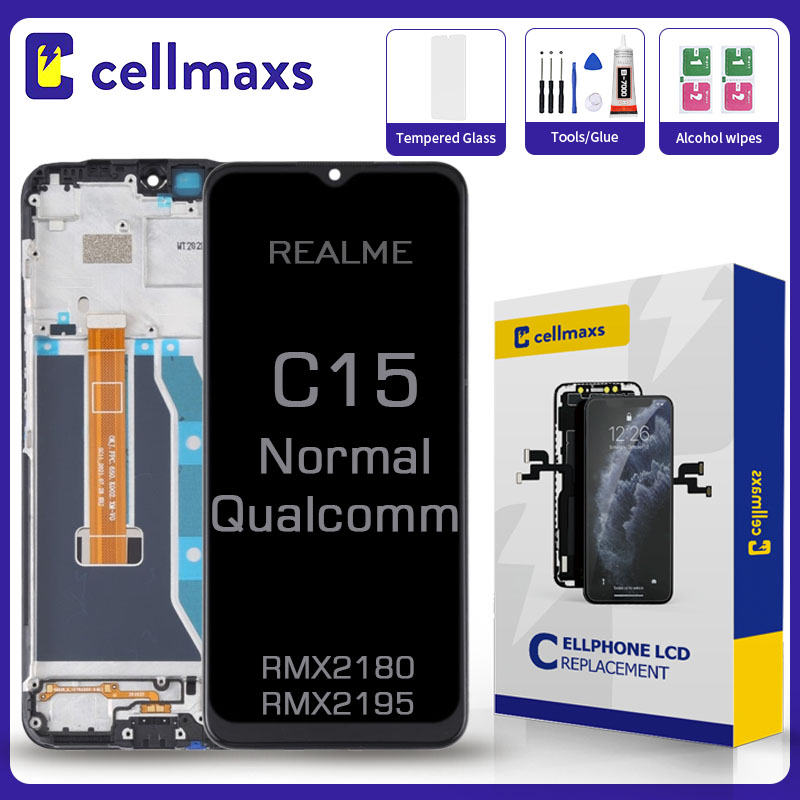 For REALME C15 Normal Qualcomm Edition RMX2180 RMX2195 LCD Touch Screen ...