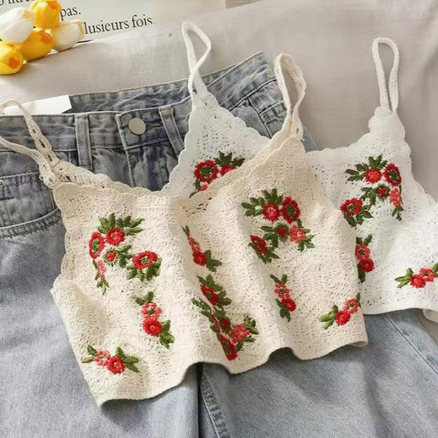 Outfit Wear Crochet Top Korean Croptop Casual Tops Cover Up Swimsuit ...