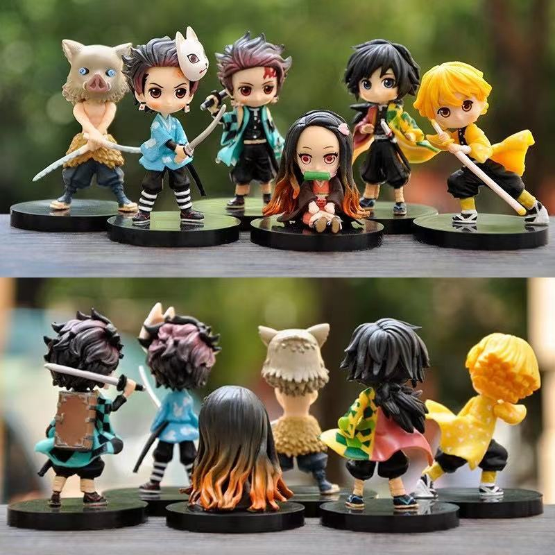 5Pcs/6Pcs/Set Demon Slayer Anime Figure Kamado Tanjirou Nezuko Zenitsu ...