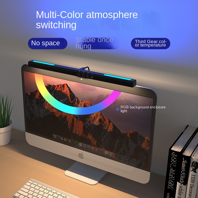 Rgb Curved Computer Monitor Light Bar led Screenbar Light Eyes ...