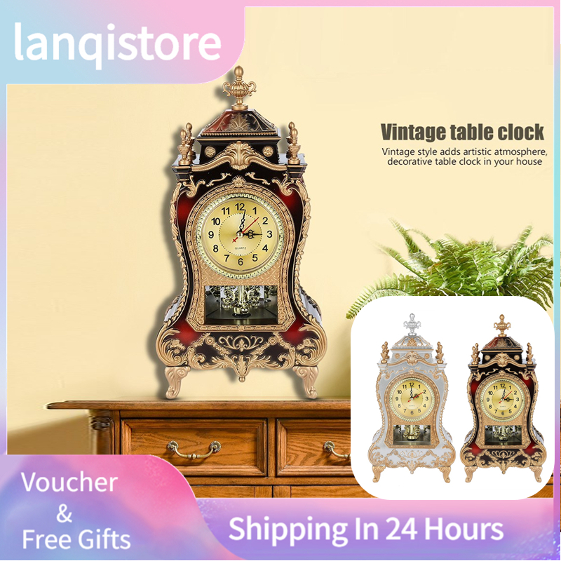 [Ready Stock] Vintage Style Plastic Table Clock Antique Desk Alarm ...