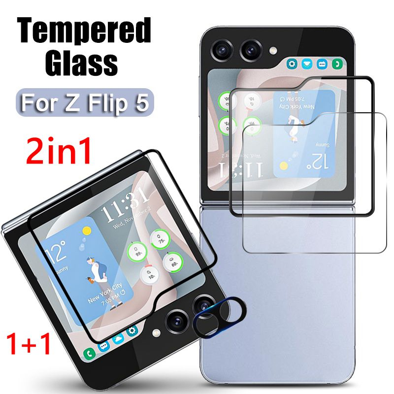 HOCE ZFlip6 2in1 Tempered Glass for Samsung Galaxy Z Flip 5 5G Outer ...