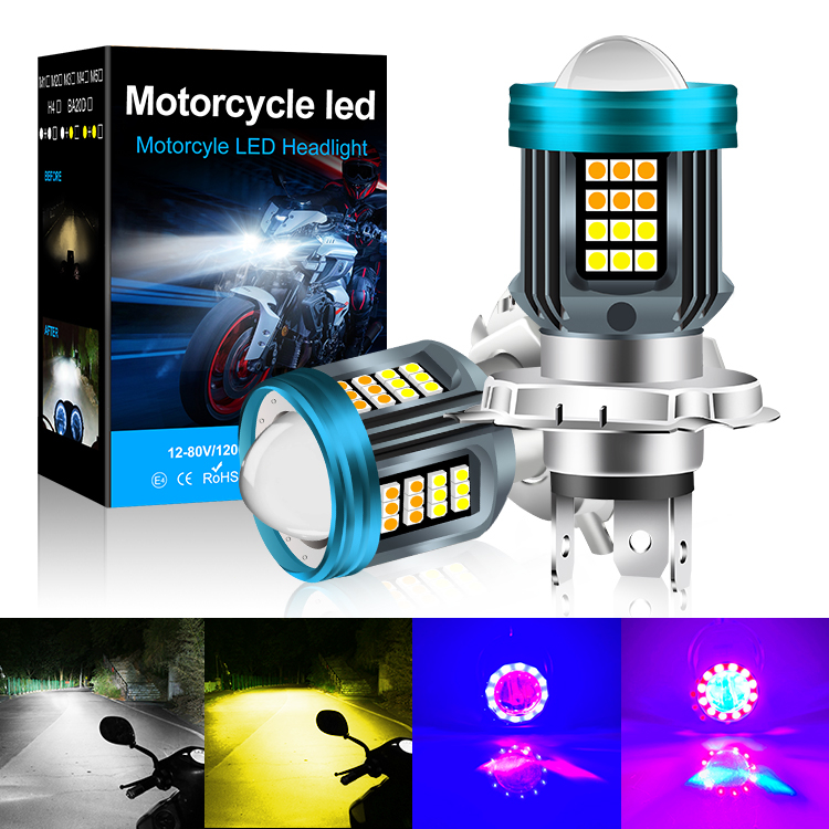 1PC Super Bright H4 Motorcycle LED Headlight H6 BA20D Bulb High/Low ...