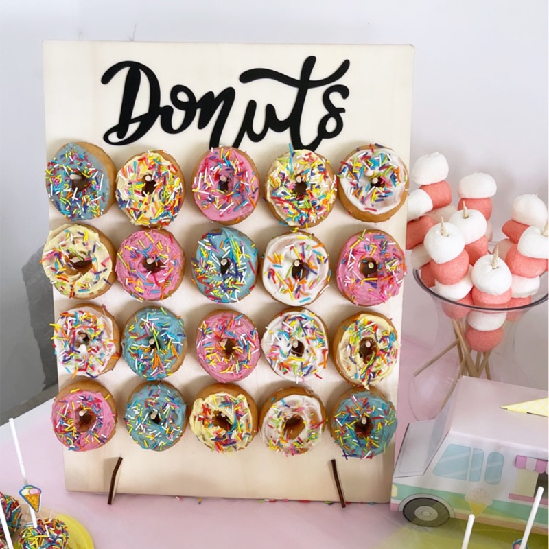 【Lowest Price】Huiran Wooden Donut Wall Display Stand Doughnut Holder ...
