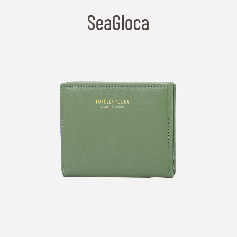 Seagloca Simple Thin Solid Color Cropped Bifold Wallet For Women No ...