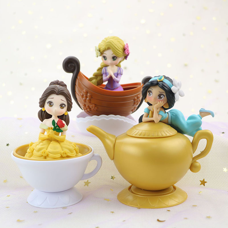 3pcs Disney Animation Princess Model toy Set Cute classic cartoon ...