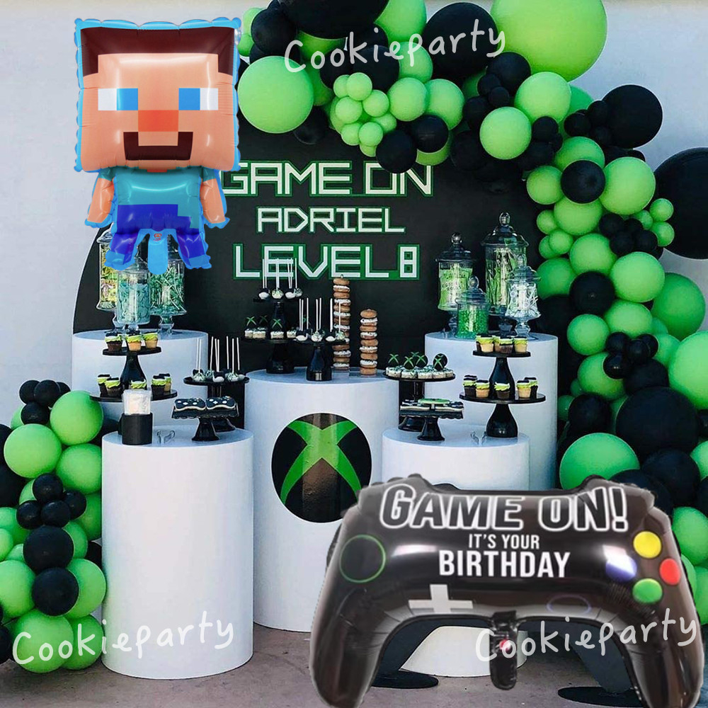 Minecraft Balloons Set Steven Game Handle Theme Party Balloon Garland ...