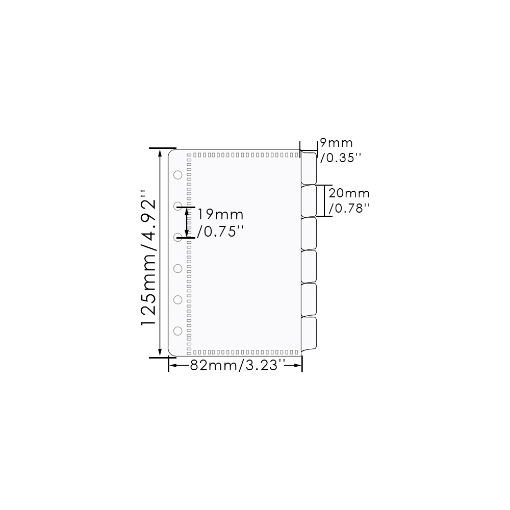 A5/A6/A7 6 Tabs Clear PP Cash Envelopes Dividers Zipperless Loose Leaf ...