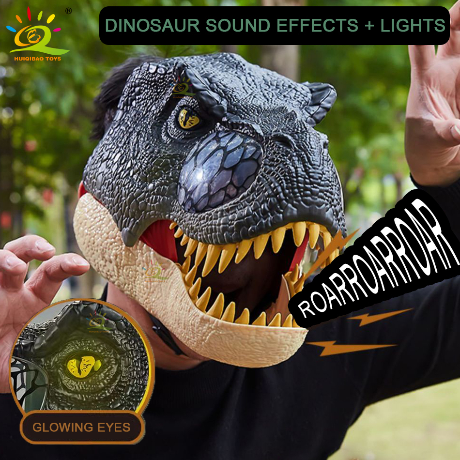 Dinosaur Mask Tyrannosaurus Rex Headgear Eyes Can Glow Open Mouth With ...