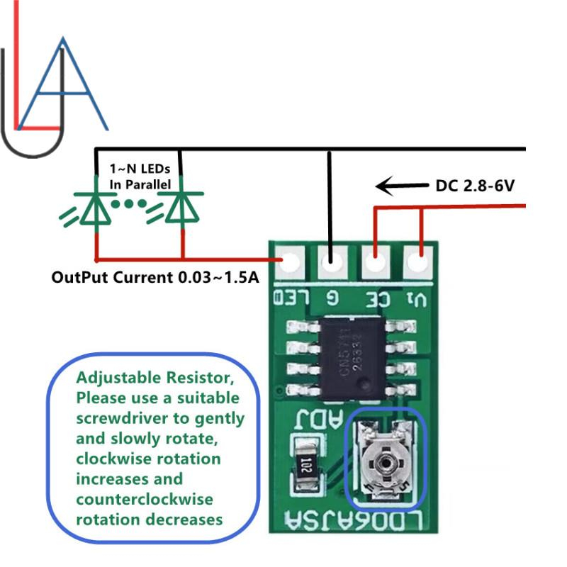 New 30-1500MA Adjustable Constant Current LED Driver DC 3.3V 3.7V 4.2V 5V PWM Control Board Buck ...