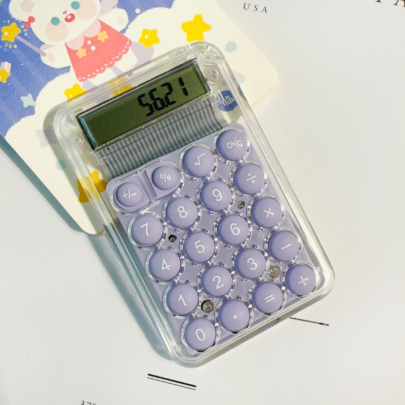 Candy Color Mini Calculator 8 Digits Display Silence Electronic ...