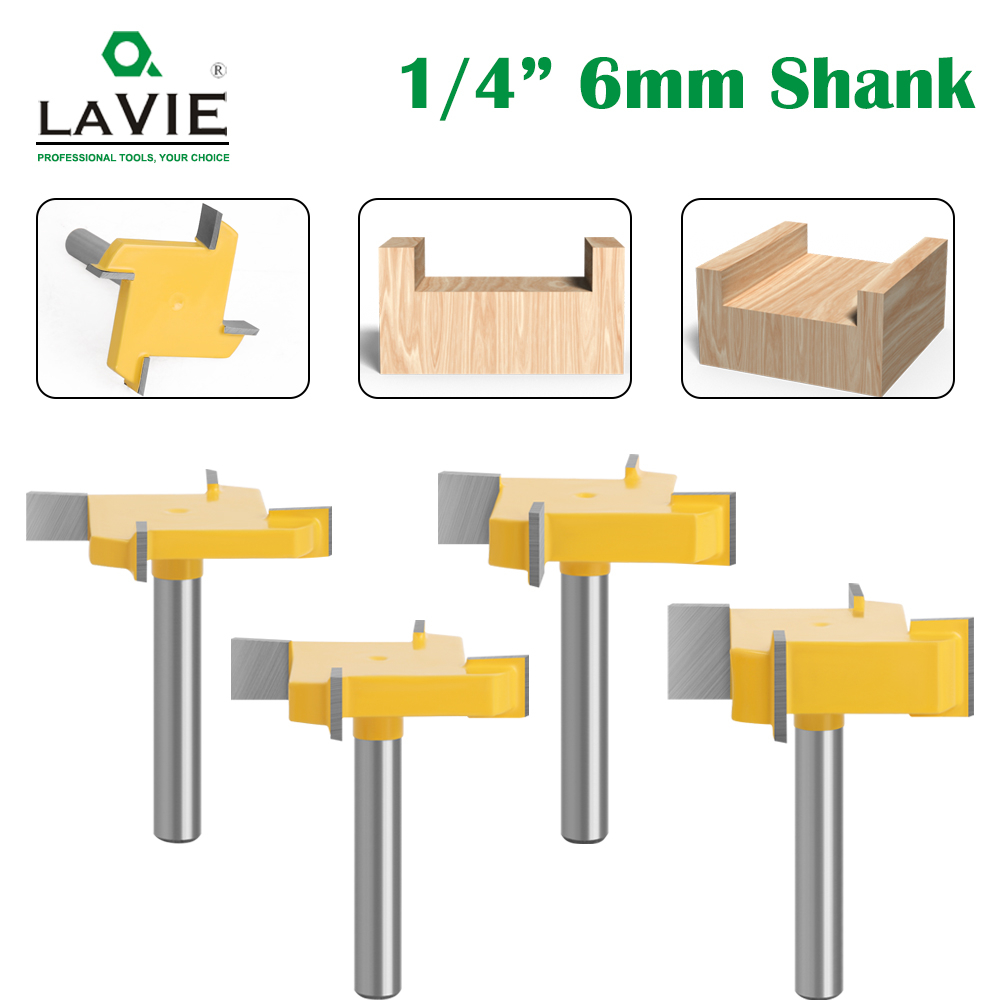 LAVIE 1pc 6mm Or 6.35mm Shank D 40mm 4 Edge T Type Slotting Cutter ...