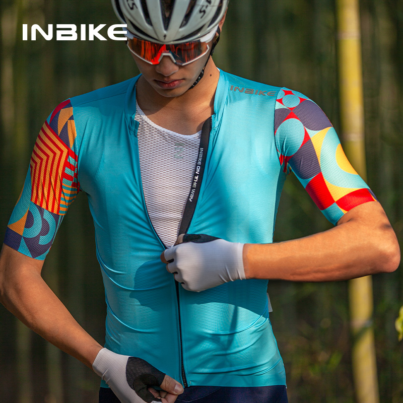 INBIKE Summer Men's Cycling Jersey Short Sleeve Bicycle MTB Shirts Road Bike Clothing with 3 ...