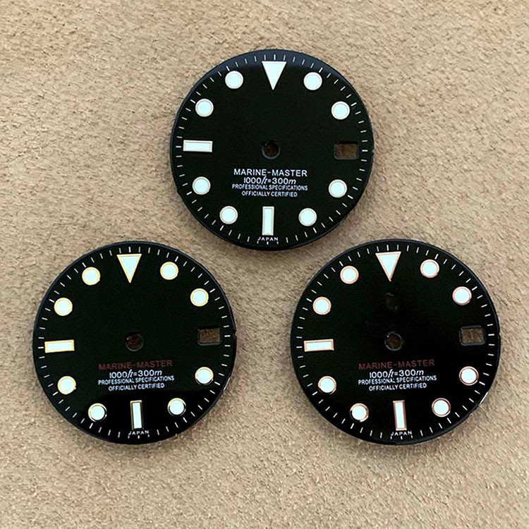 28.5MM Green Luminous Black Enameled Surface Watch Dial Accessories for ...
