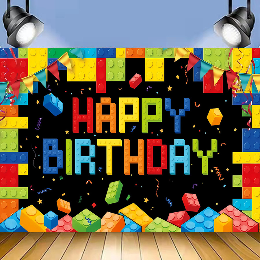 7x5ft Color Building Block Theme Photography Background for Children's ...