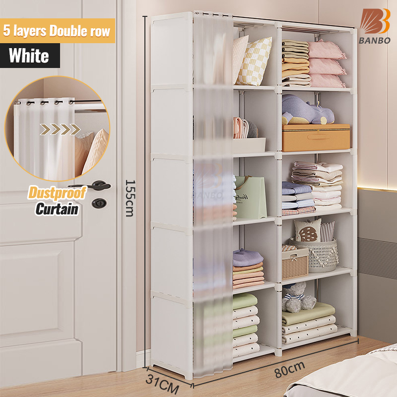 Dustproof wardrobe household bedroom storage simple assembly storage ...