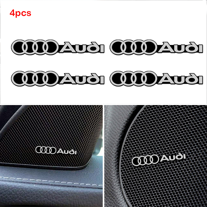 4 Pieces Car 3D Aluminum Metal Decorative Sticker For Audi Auto ...