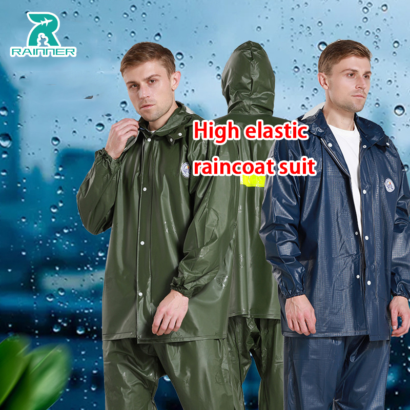 【Ready stock】COD HIGH QUALITY RAIN COAT DARK GREEN KAPOTE raincoat suit ...