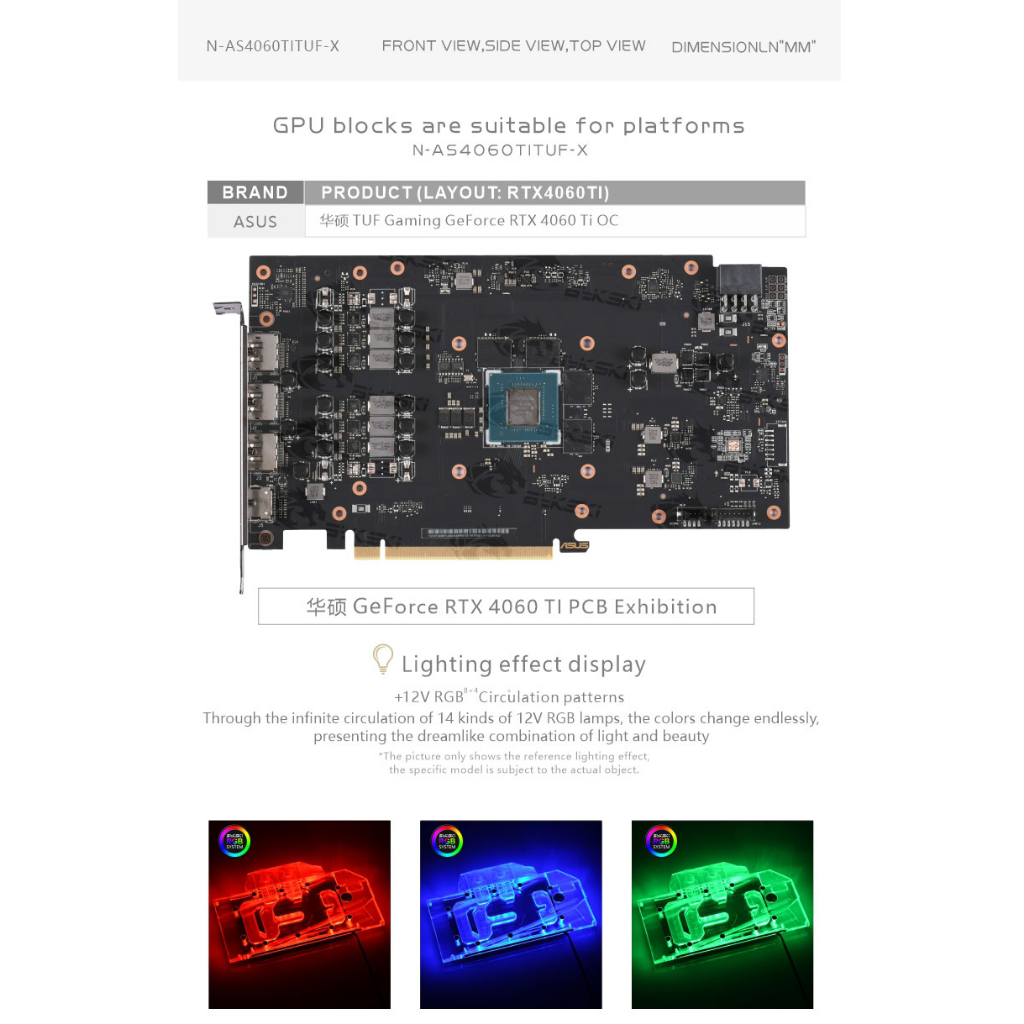 Bykski full coverage GPU Water Cooling Block Use for ASUS GeForce RTX ...