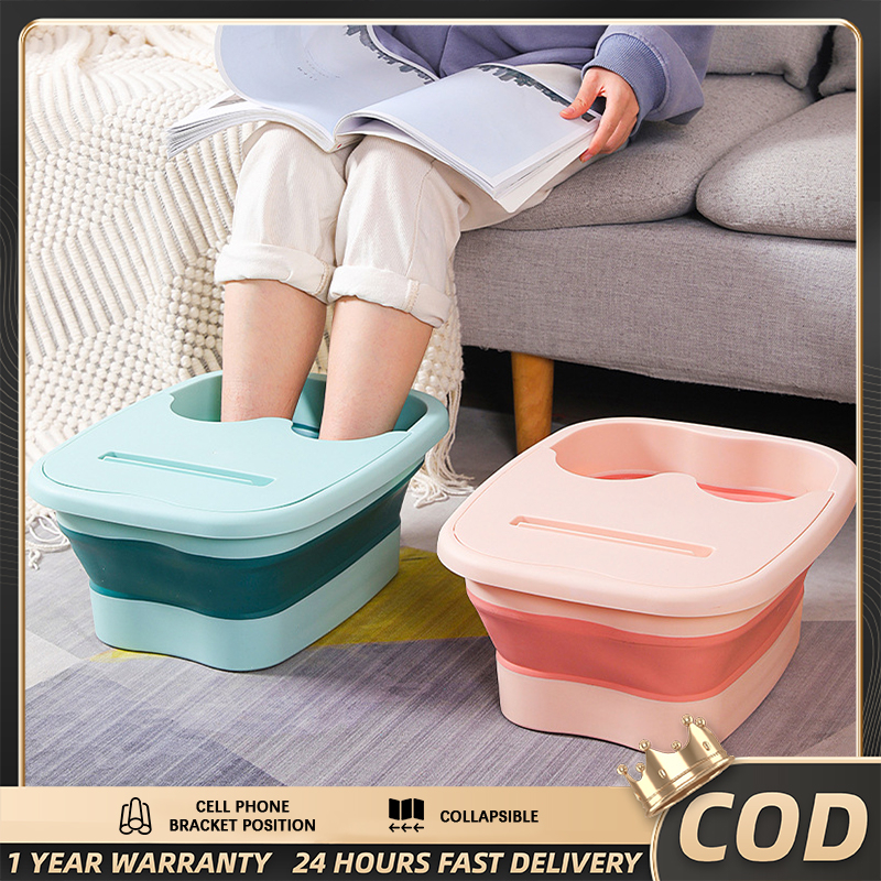 Foldable Foot Soaking Bucket with Phone Holder Collapsible Foot Basin ...