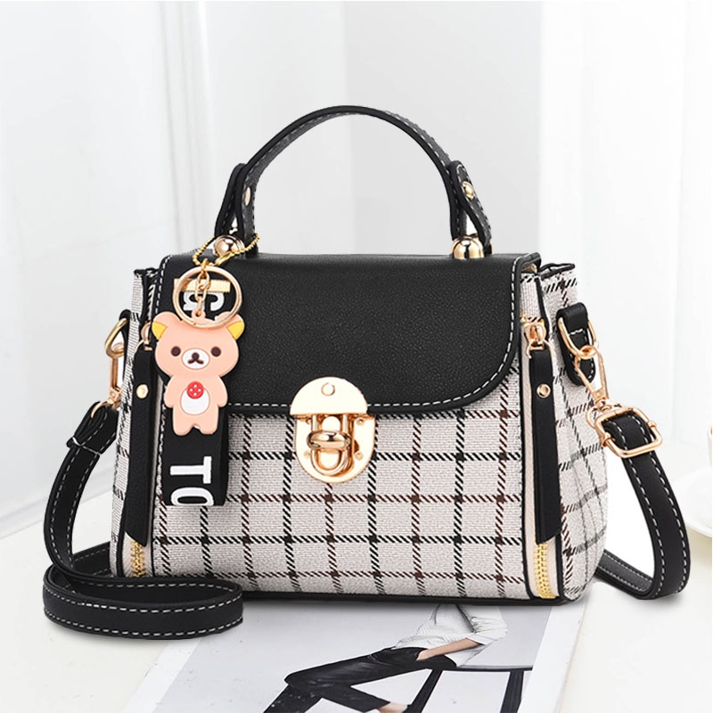 (COD）Luxury Leather Sling Bags for Women with Keychain Bags Vintage ...