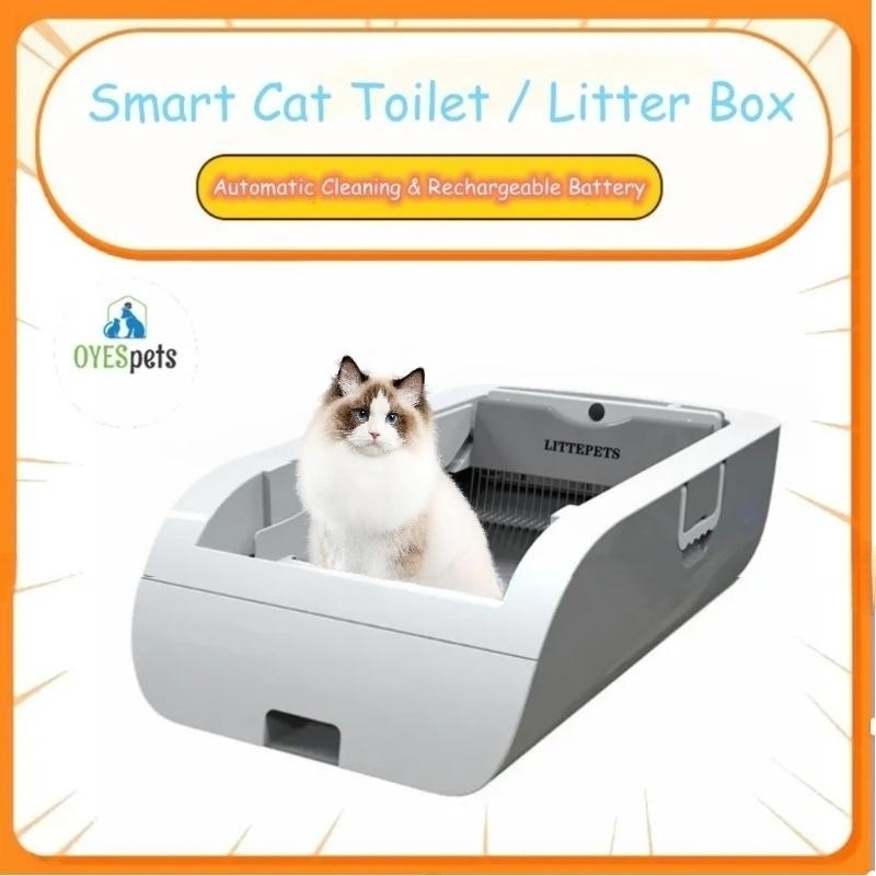 Smart Litter Box Cat Automatic Cleanup Litter Built-In Rechargeable ...
