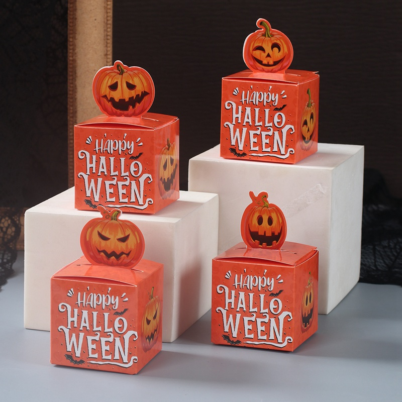 24Pcs Halloween Mixed Loot Bag Pumpkin Paper Box Trick Or Treat ...