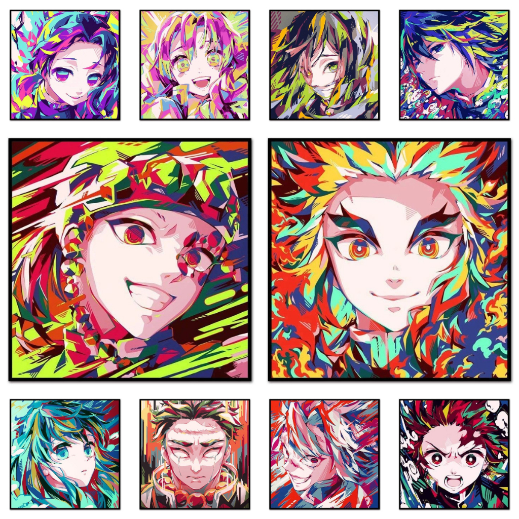 DROFE Demon Slayer Paint By Number Numbers With Frame Painting Diy ...