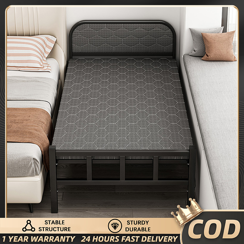 House Portable Foldable Bed with High-quality Soft Headboard Save Space ...
