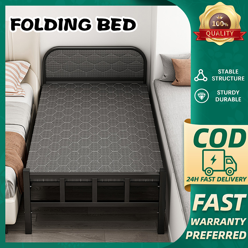 【Free Shipping&Gifts】 Foldable Bed with Comfortable Foam Mattress fold ...