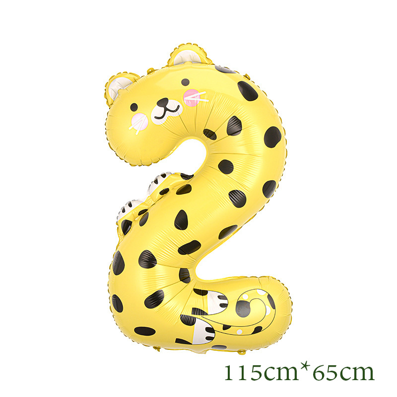 40 Inch Animal Number Balloons Animal Number Balloons Birthday Party ...