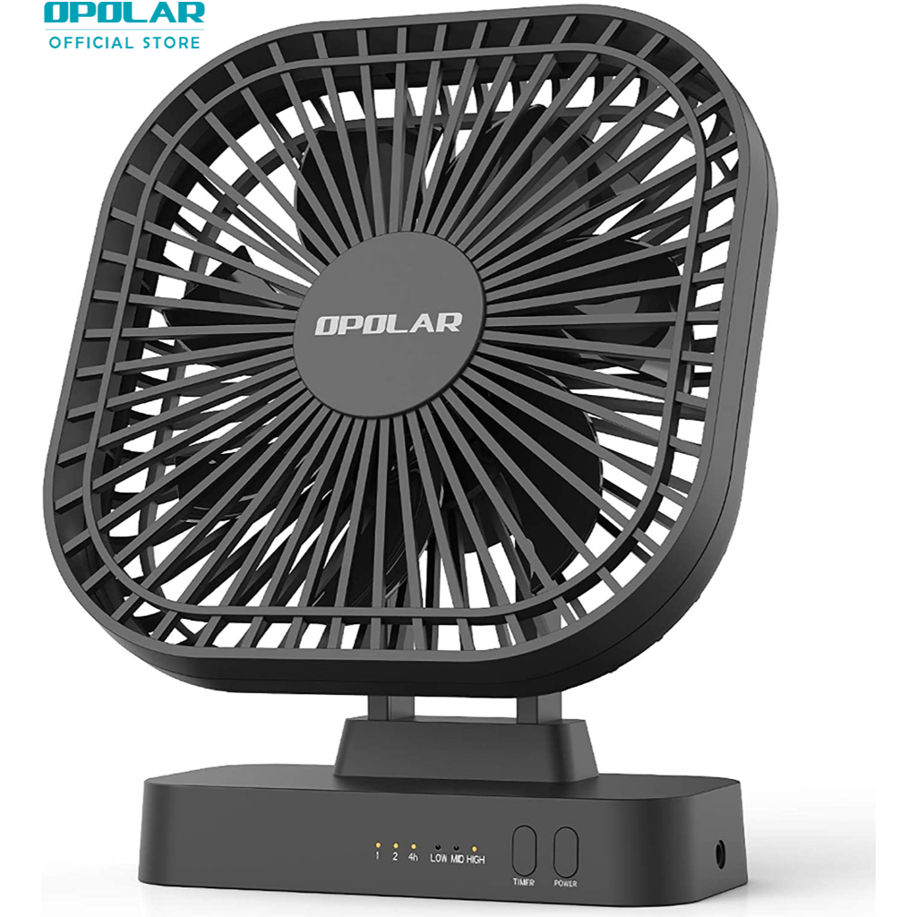OPOLAR AA Battery Operated Fan,Portable Battery-Powered Desk Fan,7 ...