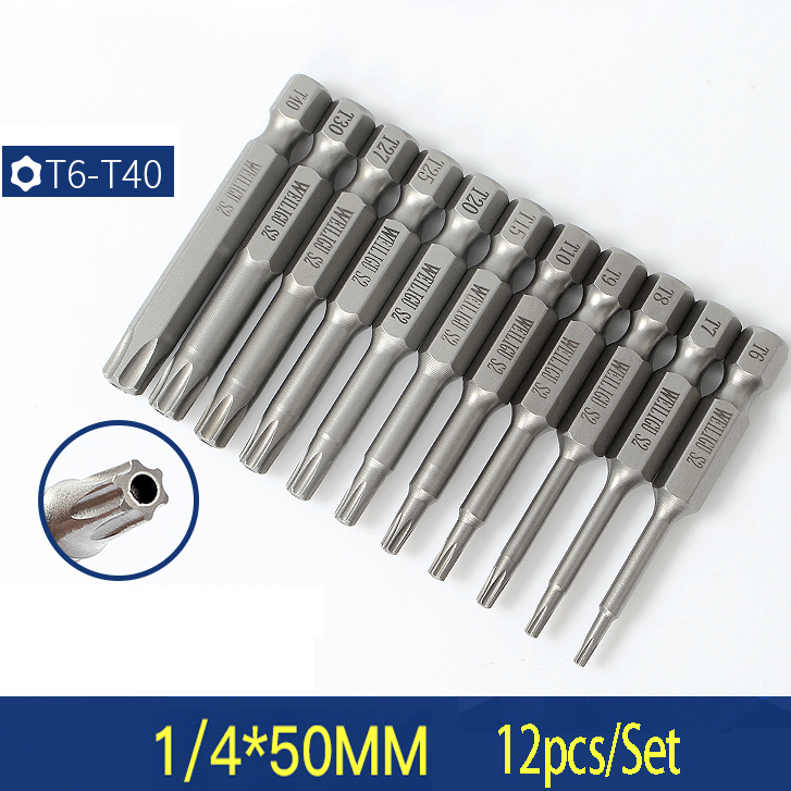 T5-T40 Torx Screwdriver Hexagonal Set Handle Screwdriver Pneumatic ...