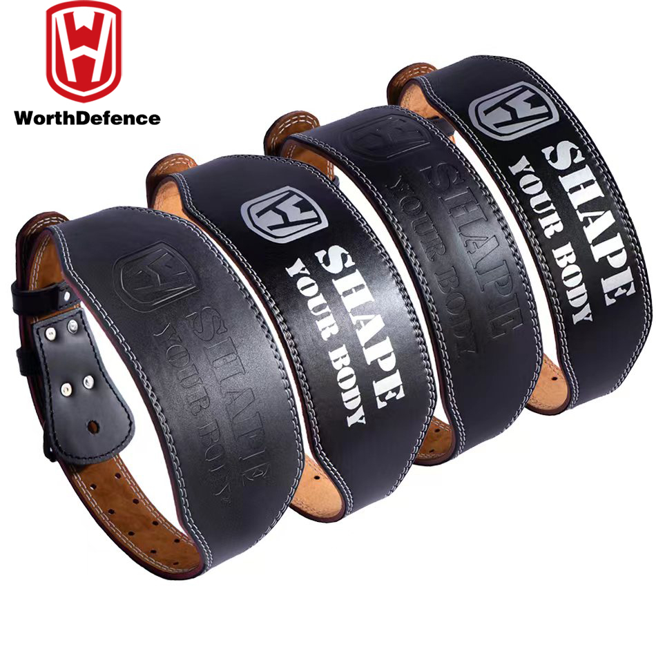 Worthdefence 10cm/15cm Wide Cowhide/PU Leather Weight Lifting Belt for ...