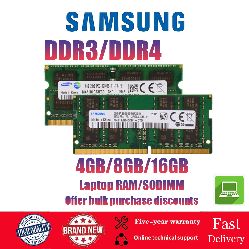 【IN STOCK】Samsung 4GB/8GB/16GB DDR3/DDR4 SODIM Notebook Memory RAM 1066 ...