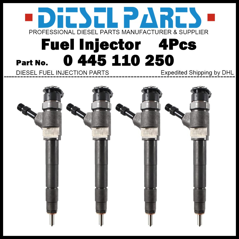 4x Diesel Fuel Injector Assembly 0445110250 WLAA13H50 0986435123 for ...