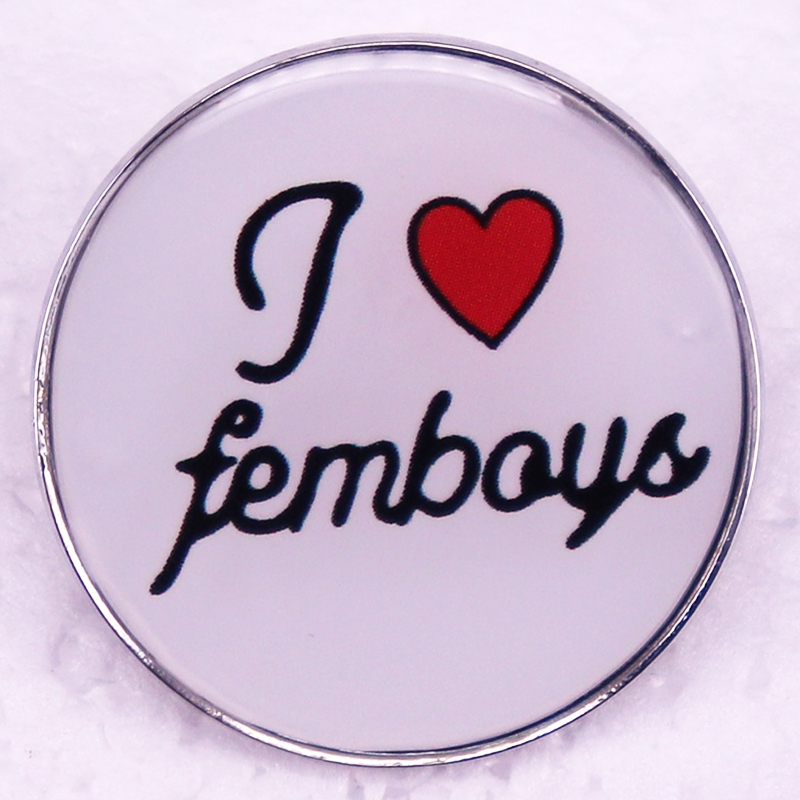 i love femboys badge female boy tomboy rosboy calicogirl button Enamel ...